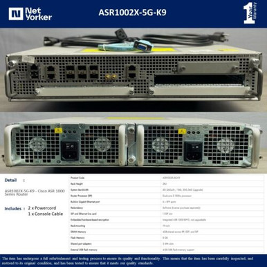 Cisco Asr1002X-5G-K9 Aggregation Service Router 5G Aes Dual Ac-Same Day ...