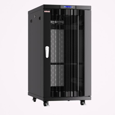 22U Server Rack Cabinet Network It Data Enclosure Mesh Vented Doors ...