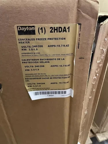 Dayton 2HDA1 208/240VAC 6,398/8,530 BtuH 150/130 CFM Electric Plenum ...