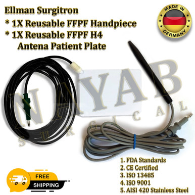 New Ellman Surgitron Handpiece & H4 Antena Patient Plate Reusable High