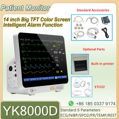 New 14 Big Color Screen multi-Parameter Vital Sign Monitor ICU Patient ...