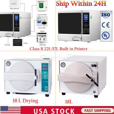 New 17L/22L Dental Medical Class B Autoclave Vacuum Steam Sterilizer Built