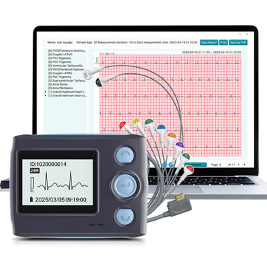 Livenpace 2025 New Portable 12-Lead Holter Monitor with AI ECG Analysis