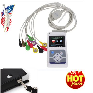 New 24h Heart Rate Holter Monitor ECG system 12-lead, Pacemaker/ Arrhythmia