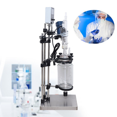 New Lab 3L Jacket Chemical Reactor 2Layer Glass Reaction Vessel Digital