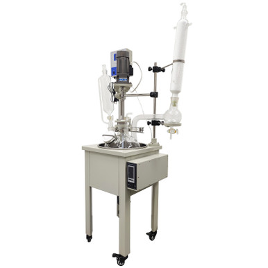 New 110V Lab Glass Reactor Chemical Jacketed Reactor 10L Heatable Reaction