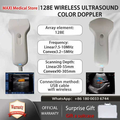 New 128E Color Doppler Scanner Wifi Wireless Ultrasound Probe Machine