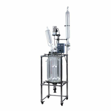 New 20L Dual Jacketed Glass Reactor for Synthetic Reaction Lab Reactor 110V
