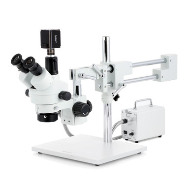 New AmScope 3.5-90X Trinocular Stereo LED Microscope Backlit 8M