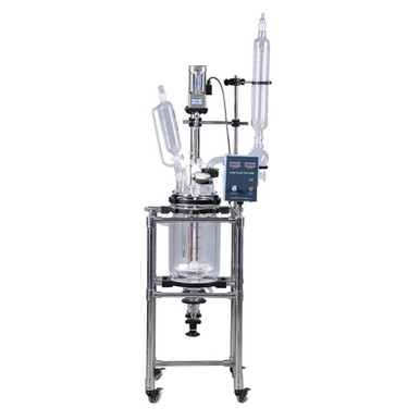 New 10L Double-Layer Glass Jacket Reactor Jacketed Mixing Reactor 110V 60HZ