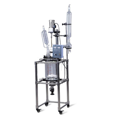 New 10L Dual Jacketed Glass Reactor for Synthetic Reaction Lab Reactor 110V