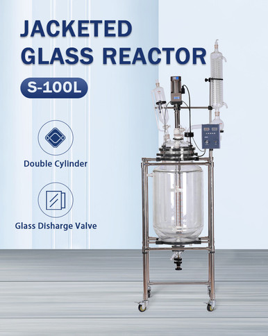 New 100L Lab Chemical Jacket Reactor Glass Reaction Device 110V 60HZ