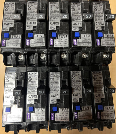 Box Of 10 Siemens Qa120Afcn 20A Afci Plug On Neutral No Wire New