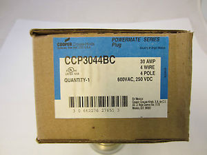 Crouse Hinds Ccp3044Bc New Style Replaces Apj3475 30 Amp Plug 4W 4P ...