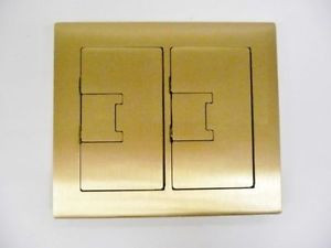 Carlon E9762Br Brass Two Gang Rectangular Floor Box Receptacle Cover ...