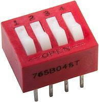 GRAYHILL 76SB04ST SWITCH, DIP, 4 POS, SPST, RAISED ROCKER (100 pieces ...