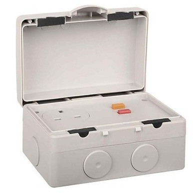 IP66 Outdoor Single Safety RCD Socket Weatherproof & Waterproof 13A ...