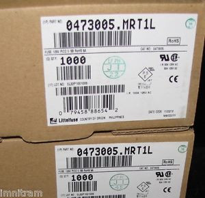 1000 PICO®II 473 Series 0473005.MRT1L LittleFuse FUSE SLO-BLO 5A 125V ...
