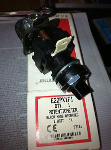CUTLER HAMMER E22PX1F1 BLACK KNOB OPERATED POTENTIOMETER 2 WATT 1K POT ...