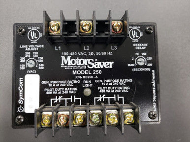 Three phase electric symcom motor saver model 250 190-480 VAC p/n ms250-a