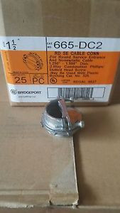 BRIDGEPORT 665-DC2 (1 1/2} RD SE CABLE CONNECTORS (100 CONNECTERS ...