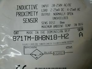 Allen Bradley Proximity Sensor 871Tm-Bh8N18-H2 Ser A No 20-250 Ac/Dc ...
