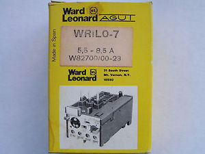 Ward Leonard WRIL0-7 Overload Relay 5.5 to 8.5 Amps NEW - SPW Industrial