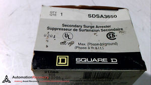 SQUARE D SDSA3650 LOAD CENTER 3PH SECONDARY SURGE ARRESTOR 600V MAX, NEW
