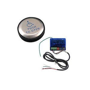 Handicap Wireless Receiver & Transmitter Push To Exit Button Access Kit ...