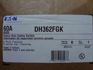 NEW EATON CUTLER HAMMER DH362FGK HEAVY DUTY SAFETY DISCONNECT SWITCH 3P 60A