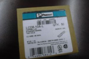 Panduit Lcd8-10A-L Wire #8 Awg Cu Copper Lug 2 Hole Standard Barrel Box ...