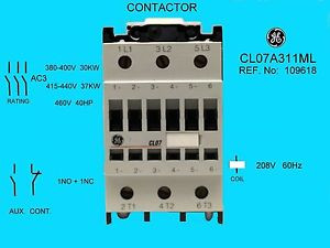 Starter GENERAL ELECTRIC CLO7A311ML IEC Contactor,NonRev, 50 Hp 3 Phase ...