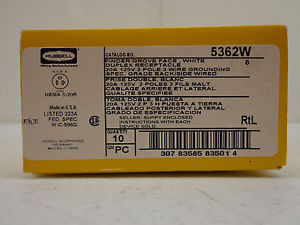 Hubbell 5362W Receptacle (box of 10) NEW
