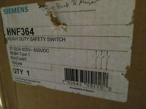 Siemens Hnf364 Heavy Duty Safety Switch 200 Amp 3 Pole 600 V Type 1 Non ...