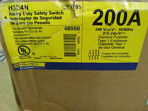 Square D H324N Heavy Duty Safety Switch 200 Amp 240 V Type 1 Fusible ...