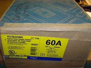 Square D Hu362Awk Safety Switch 60 Amp, 600 Volt, 3 Pole - SPW Industrial
