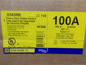 Square D Disconnect Type 3R Cat# H363Rb 100A 600V 3Pole Fusible - SPW ...
