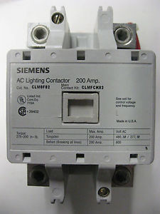 Siemens CLM0F02240, Lighing Contactor, Mechanically Held, 200A,2P NO ...