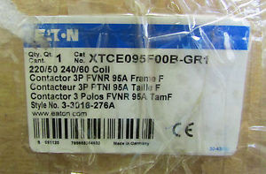 EATON CUTLER HAMMER XTCE095F00B GR1 95 AMP F Frame Contactor 220/50 240 ...