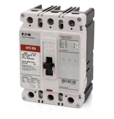 Eaton HFD3200 200 Amp 600V 3 Pole HFD 65k Circuit Breaker