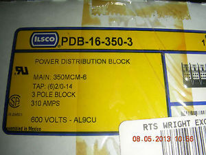 Ilsco Power Distribution Block Pdb-16-350-3 - SPW Industrial