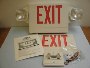 Buy - Lithonia Lighting LHQM S W 1R Emergency White Red EXIT Sign Light ...