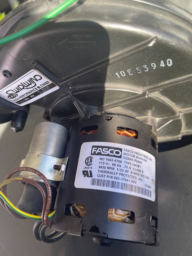 Fasco U62B1 115 V 60Hz.70 A CLASSB 3450 RPM 1/25 HP Model A370 Blower Motor