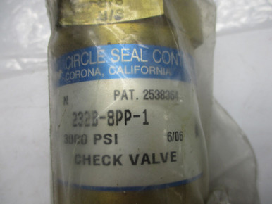 Buy - Circle Seal 1 NPT Check Valve 232B-8PP-.15 232B8PP15 3000 PSI New