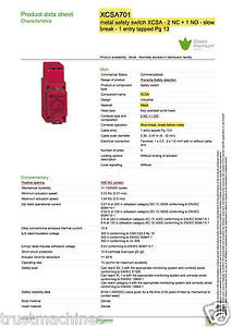 Buy - TELEMECANIQUE SENSORS XCSA701 SAFETY INTERLOCK SWITCH, SPST-NO ...