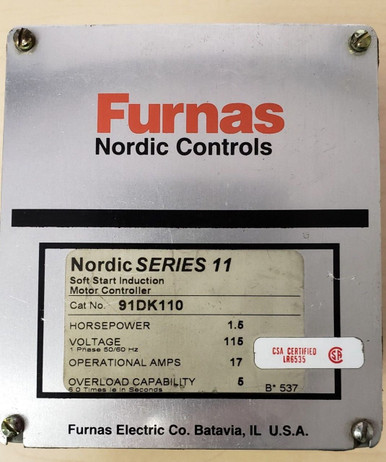 Furnas Nordic Soft Start Induction Motor Controller 91DK110 1.8 HP ...