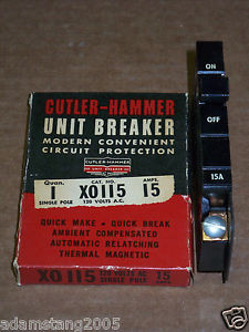 New Cutler Hammer XO 1 pole 15 amp 120v XO115 Circuit Breaker - SPW ...