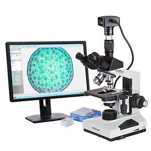 Amscope T490B 40X-2000X Lab Trinocular Microscope With 3Mp Camera ...
