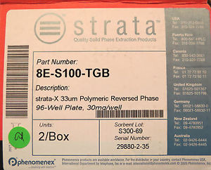 Phenomenex Strata-X 33um Polymeric Revsd Phase 96 Well SPE 30mg # 8E ...