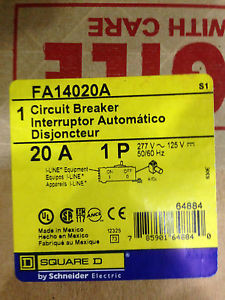 Square D Fa14020A Circuit Breaker 20Amp 3Pole New - SPW Industrial